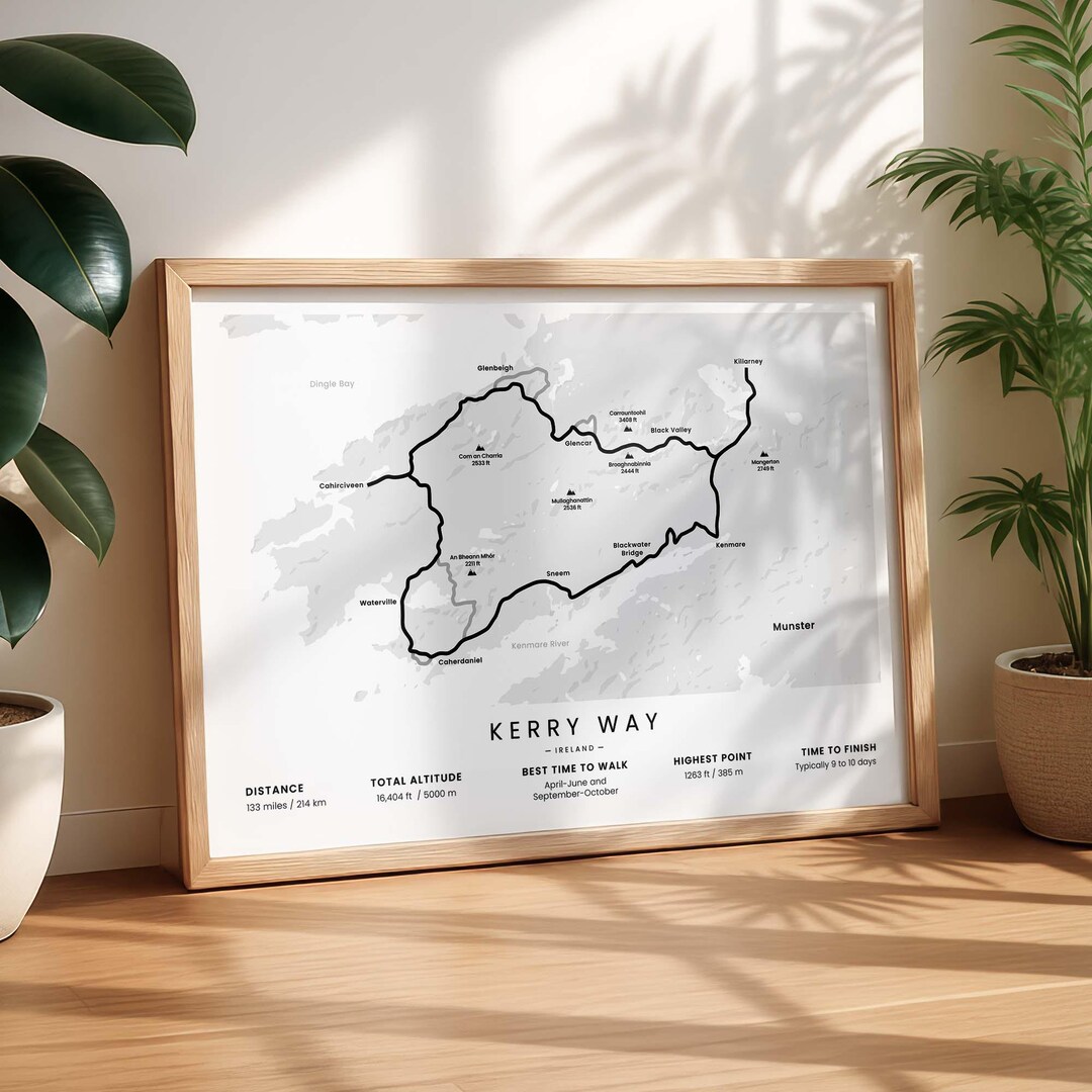 Kerry Way Karte Poster | Ring of Kerry Wandbild Poster | Irland Thru ...