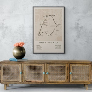 Main Range Walk Map Poster | Mount Kosciuszko Summit Loop Print | Snowy ...