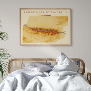 GR11 - HRP - GR10 Topographic Map Poster | Pyrenees Long Distance ...