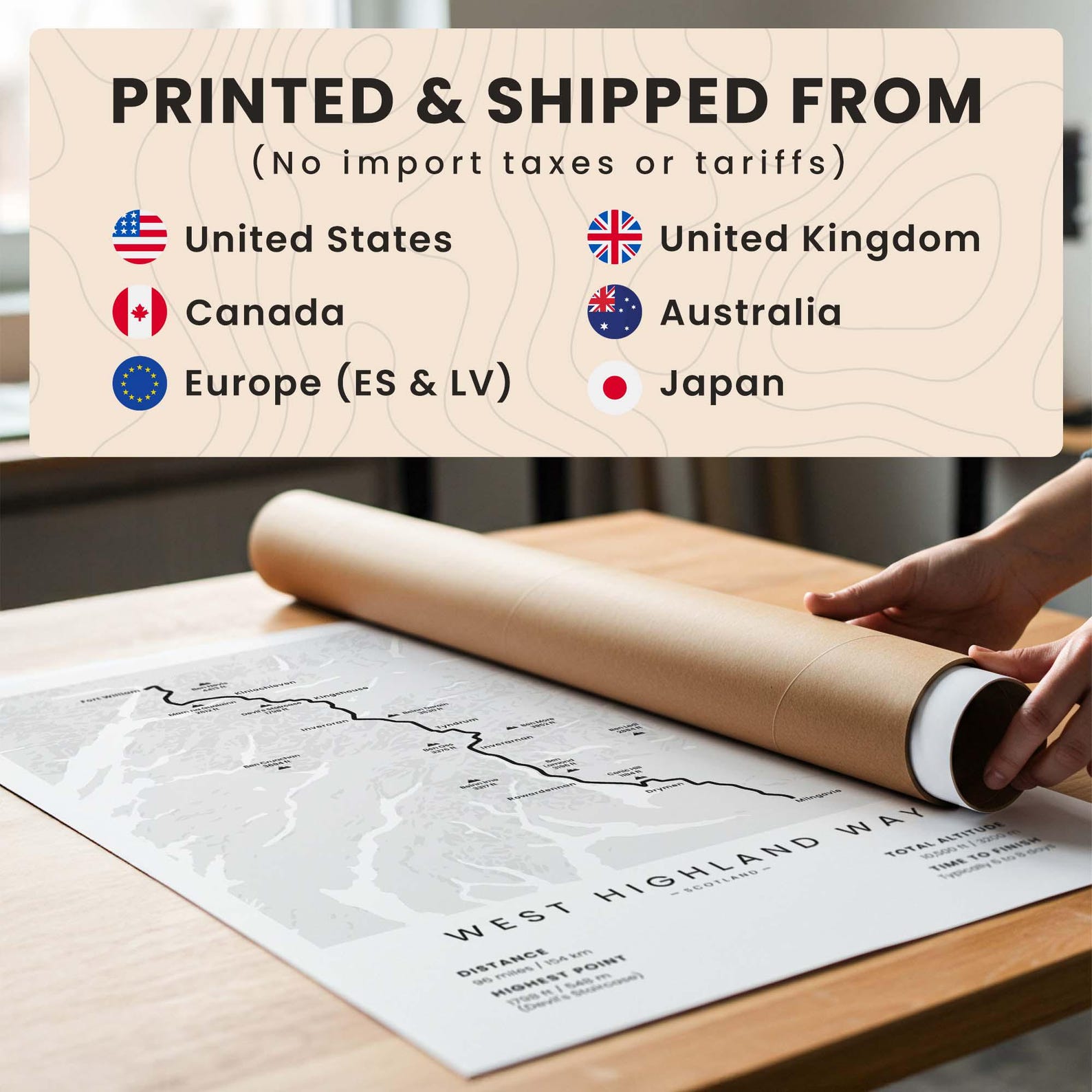 Tour Du Mont Blanc Print | TMB Hiking Map | Mount Blanc Loop Wall Art ...