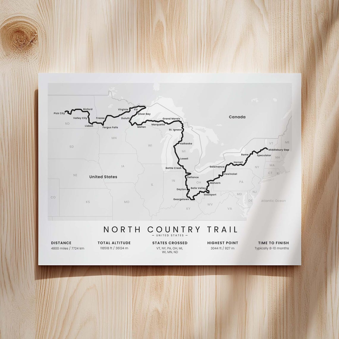North Country Trail Print | North Country National Scenic Trail Poster ...