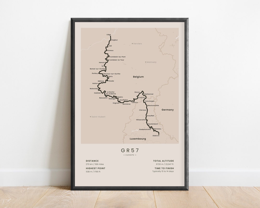 GR57 Trail Print | GR57 Hike Map | Belgium Long-distance Hiking Track ...