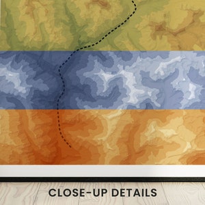Mount Everest Base Camp Trek Topographic Map Poster | EBC Hiking Trail ...