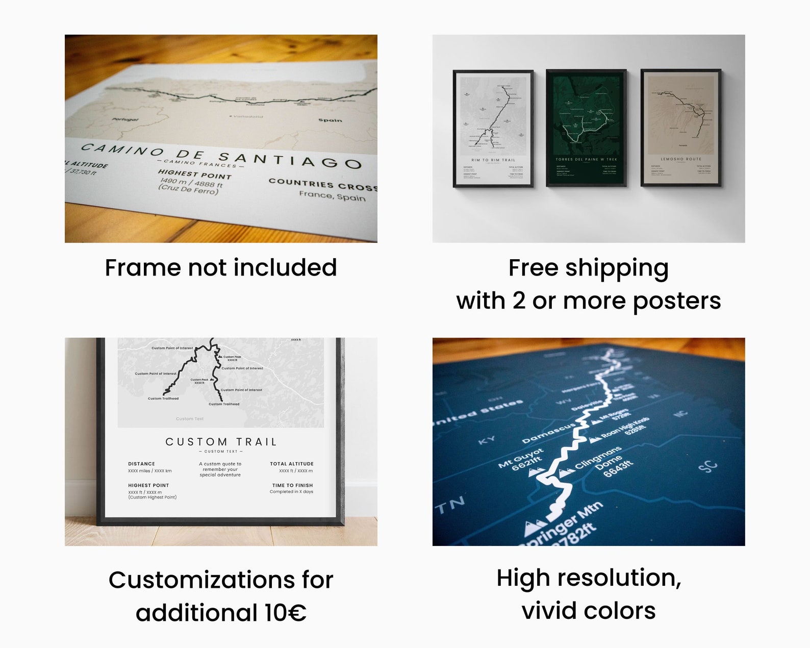 Langtang Valley Trek Print Langtang Trek Map Poster Nepal Trekking Wall ...