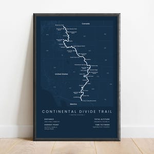 Continental Divide Trail Print | CDT Thru Hike Map | Continental Divide ...