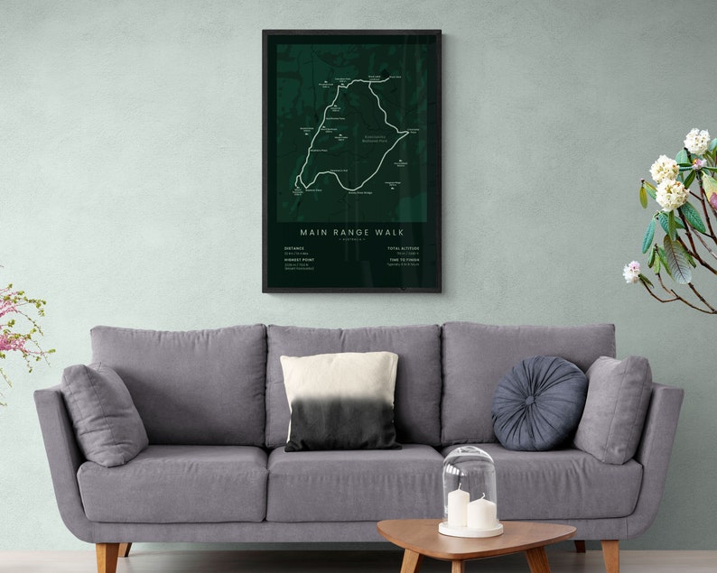 Main Range Walk Map Poster Mount Kosciuszko Summit Loop - Etsy
