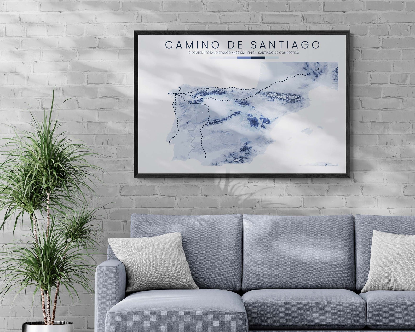 Camino De Santiago Topographic Map Poster all Routes Way of Saint James ...