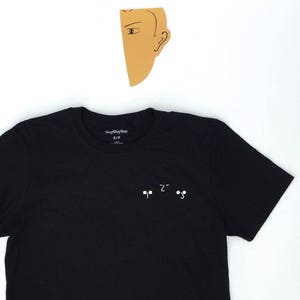 Three Faces T-shirt - Black and White, Minimal Faces, Graphic Printed ...