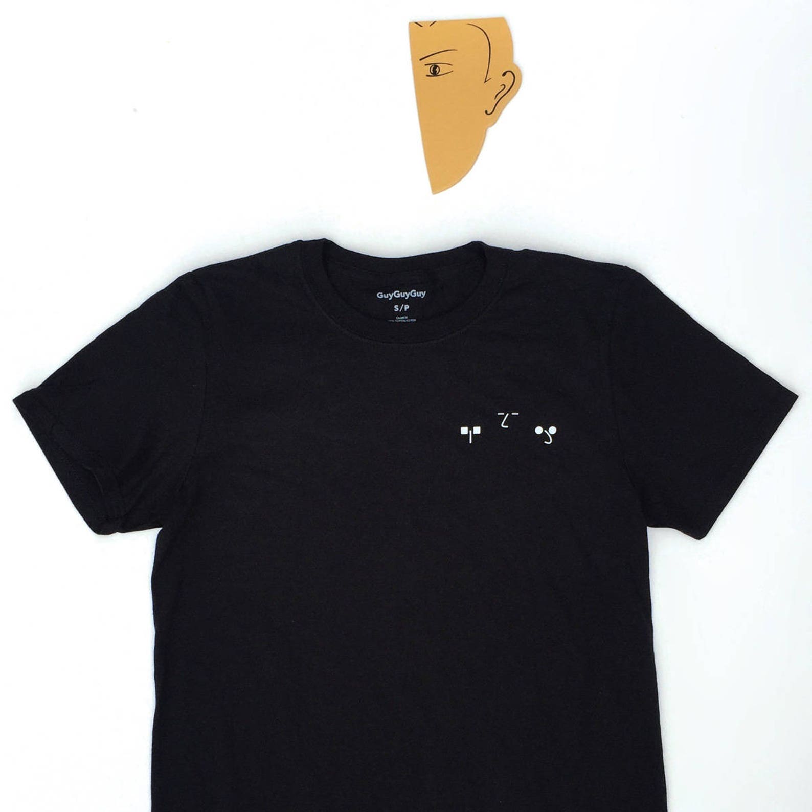 Three Faces T-shirt - Black and White, Minimal Faces, Graphic Printed ...