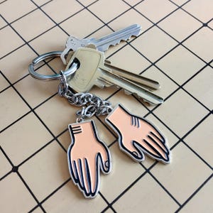 Hands Keychain – Cute Funny Double Sided Charms - Etsy