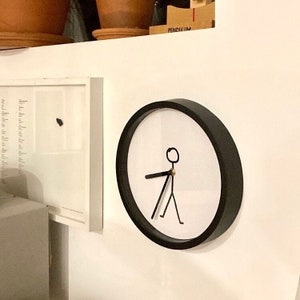 Stick Person Clock Stickman Clock 10 Black Wall Clock - Etsy