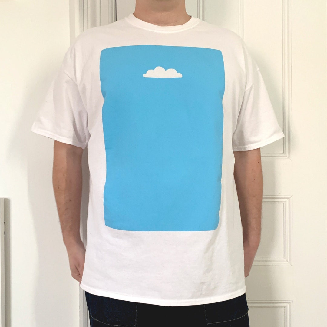 Blue Sky Shirt – Rectangle With White Cloud Minimal Illustration T ...