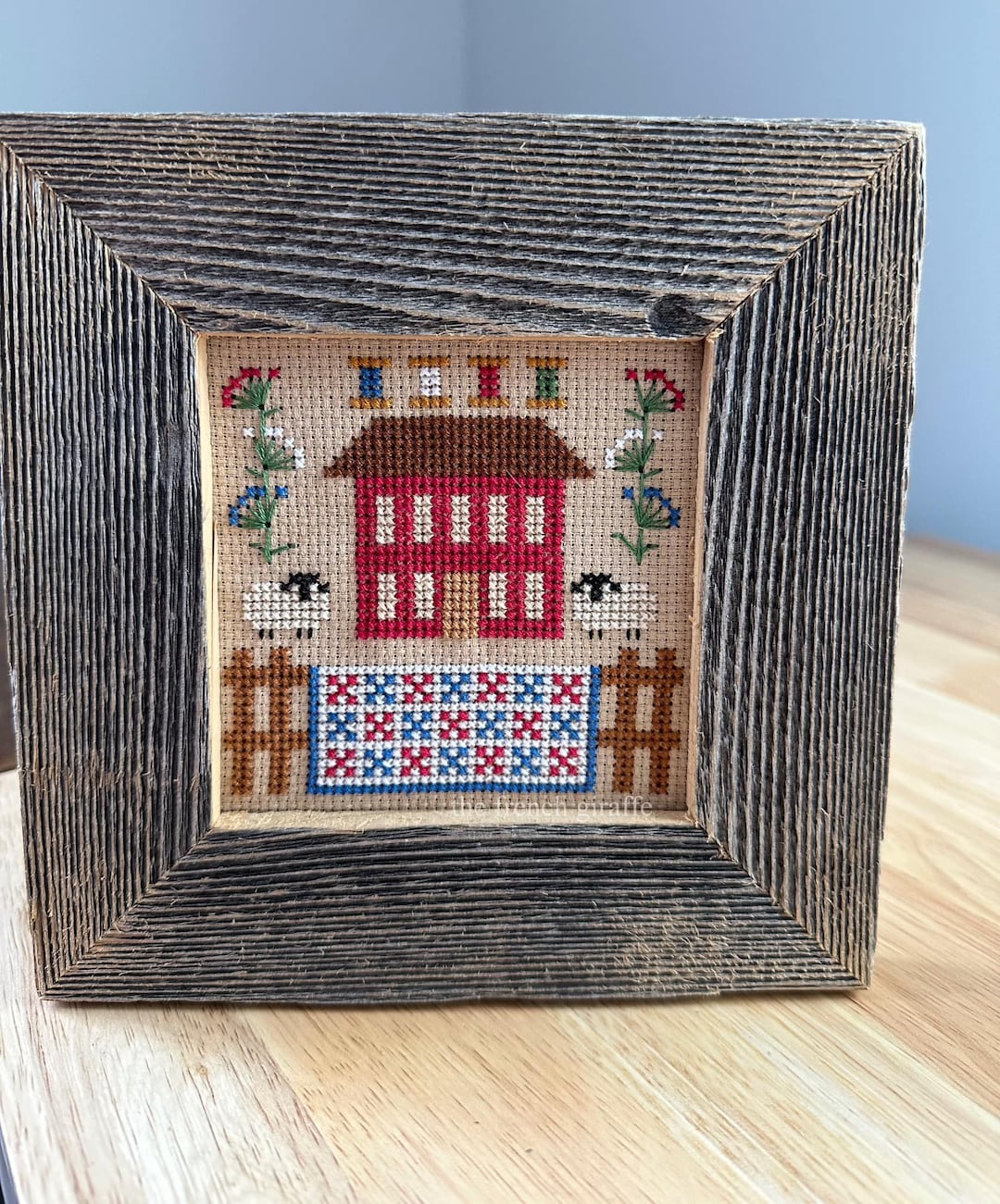 4x4 Nine Patch Quilt Saltbox Prim House Crossstitch Pattern Instant ...