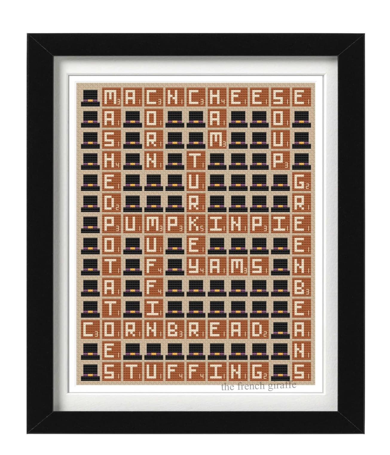 Thanksgiving Dinner Word Puzzle Cross Stitch Pattern (PDF Download) - Etsy