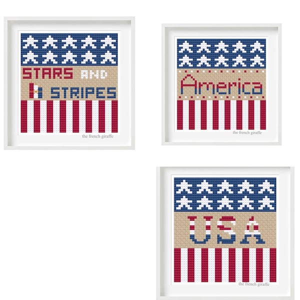 Stars and Stripes Cross Stitch - Etsy