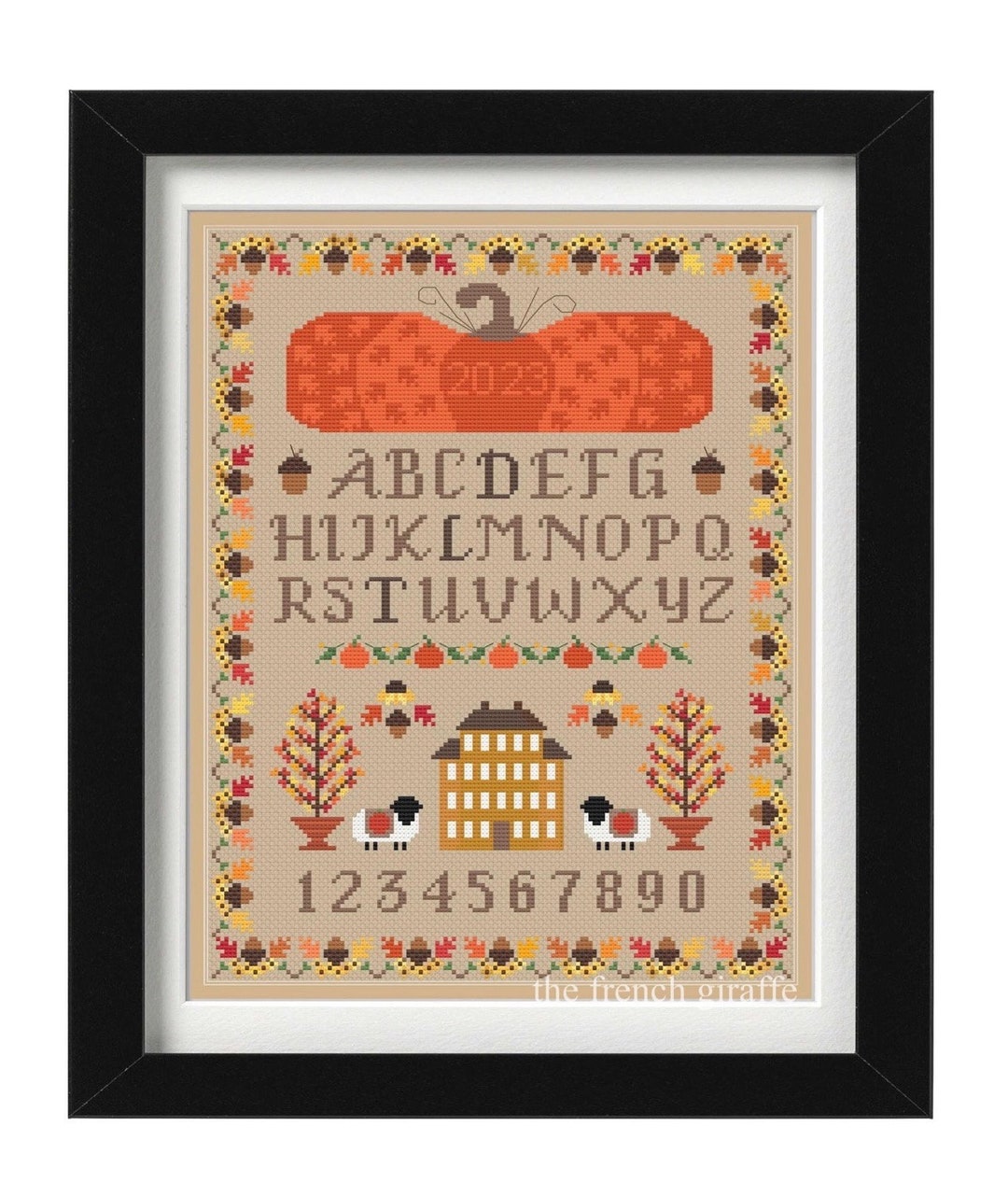 Autumn Sampler Cross Stitch Instant Download Crossstitch Pumpkins ...