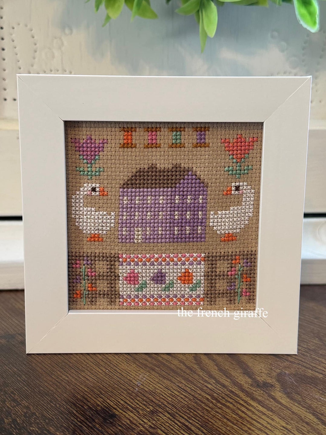 4x4 Tulip Quilt Saltbox Prim House Crossstitch Pattern Instant Download ...