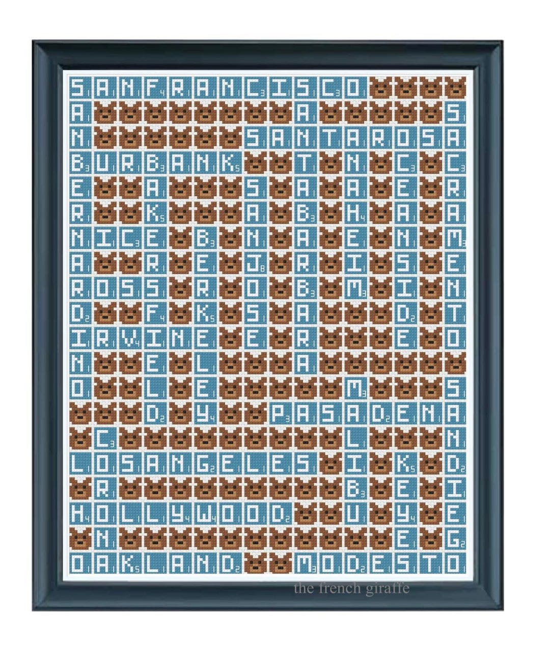 California Cities Word Puzzle Cross Stitch Pattern (PDF Download) - Etsy