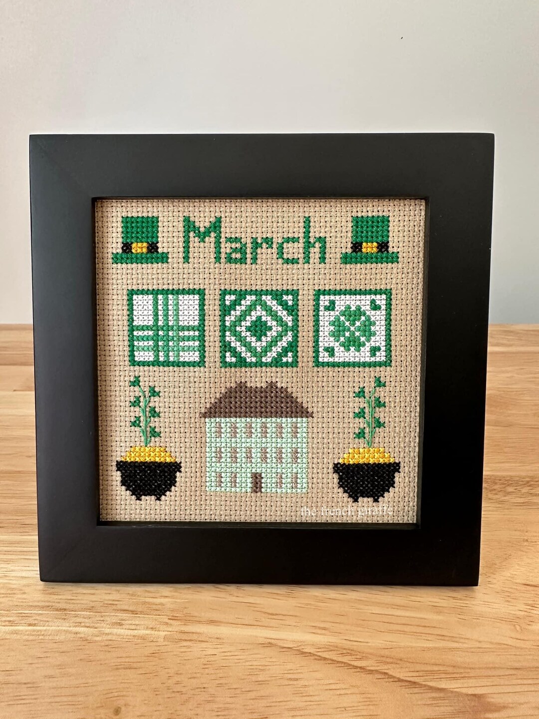 March Monthly Saltbox Saint Patricks Crossstitch Pattern Instant ...