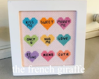 4x4 Valentine Love Heart Cross Stitch February Crossstitch Pattern ...