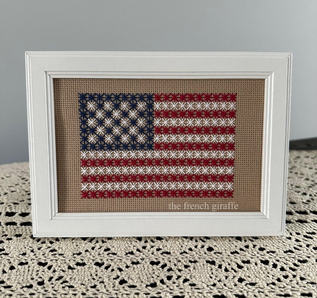 American Flag Cross Stitch Pattern: Fancy Stitch 4th of July (PDF ...