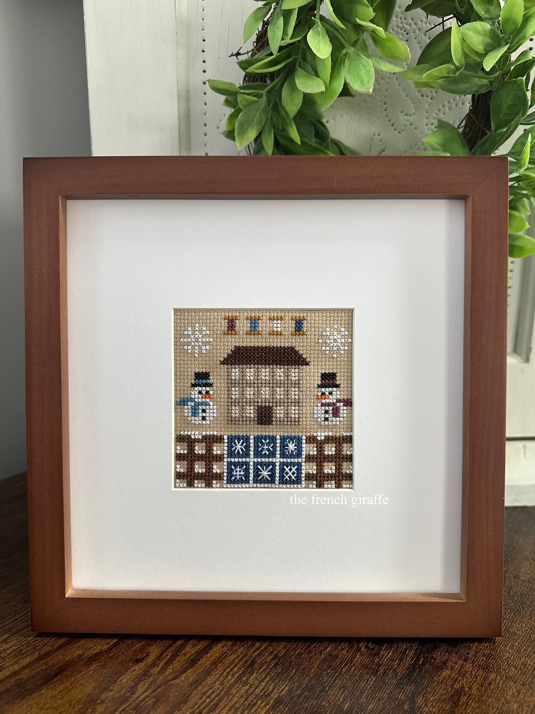 4x4 Snowflake Quilt and Saltbox House Snowman Crossstitch Pattern ...