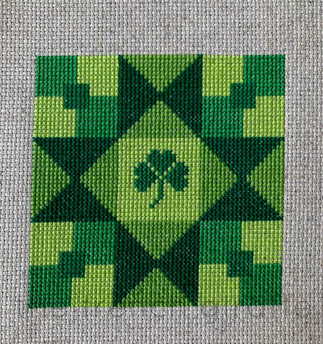 Clover Shamrock Quilt Block March Crossstitch Pattern Instant Download ...