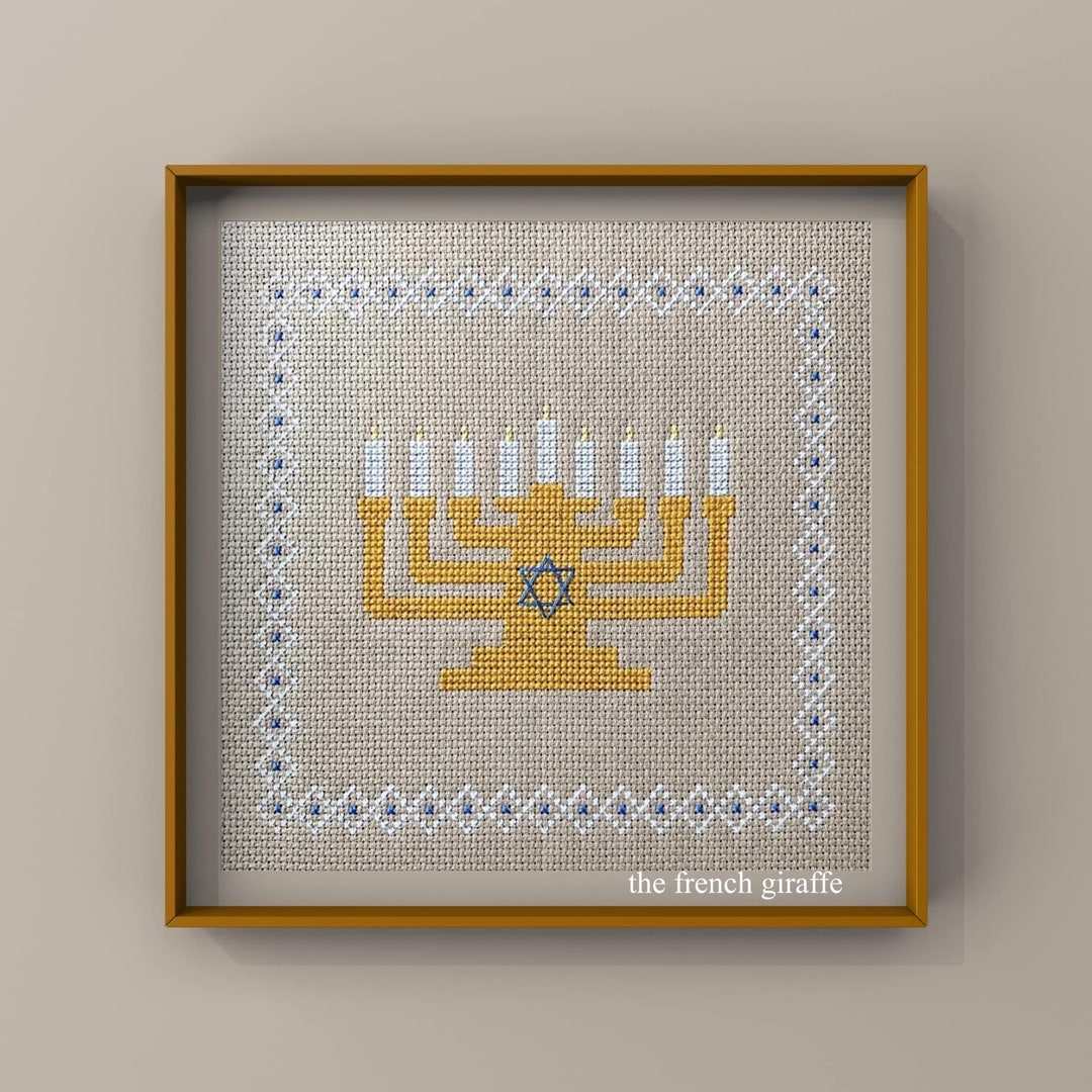 Happy Hanukkah Crossstitch Pattern Instant Download PDF Cross Stitch ...