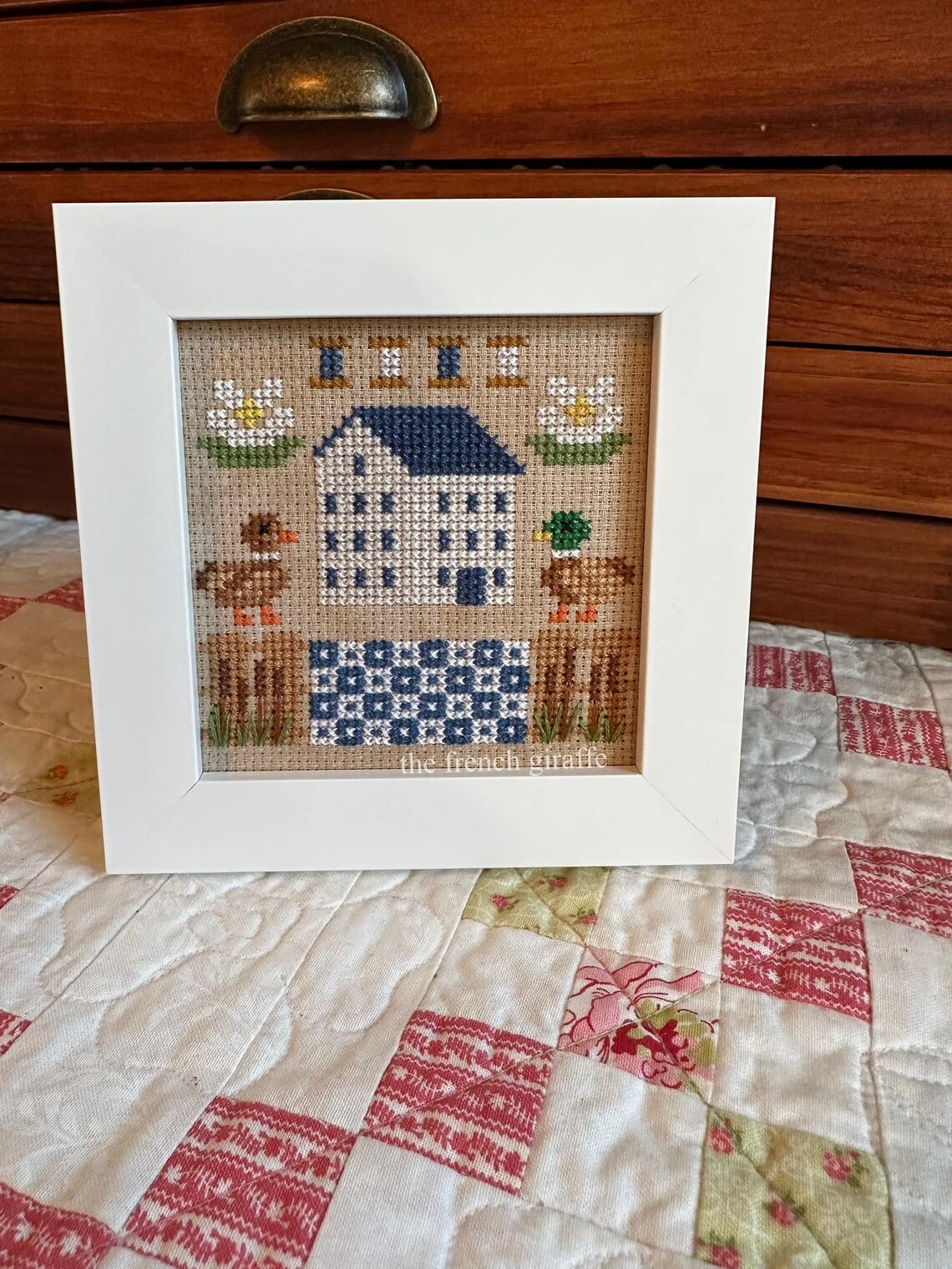 Pond Quilt Cross Stitch Pattern: Saltbox House, Ducks (PDF Download) - Etsy
