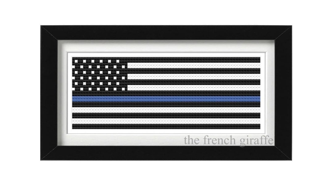 Thin Blue Line American Flag Cross Stitch Patriotic Pattern Instant ...