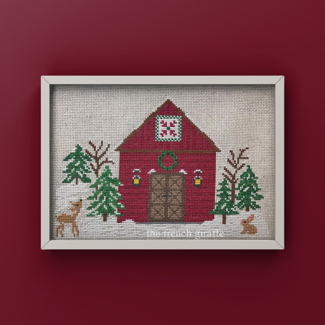 Christmas Barn Crossstitch Winter Pattern Instant Download PDF Cross ...