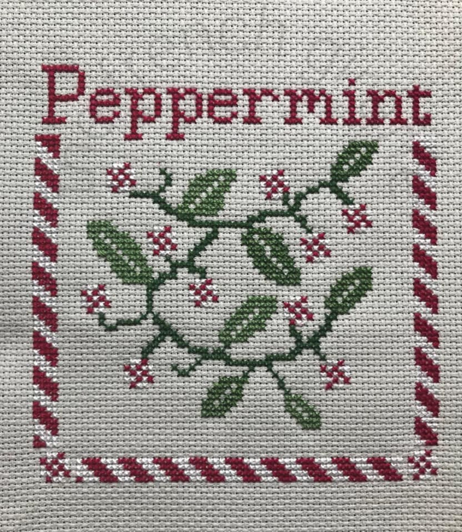 Peppermint Cross Stitch Christmas Pattern Instant Download PDF | Etsy