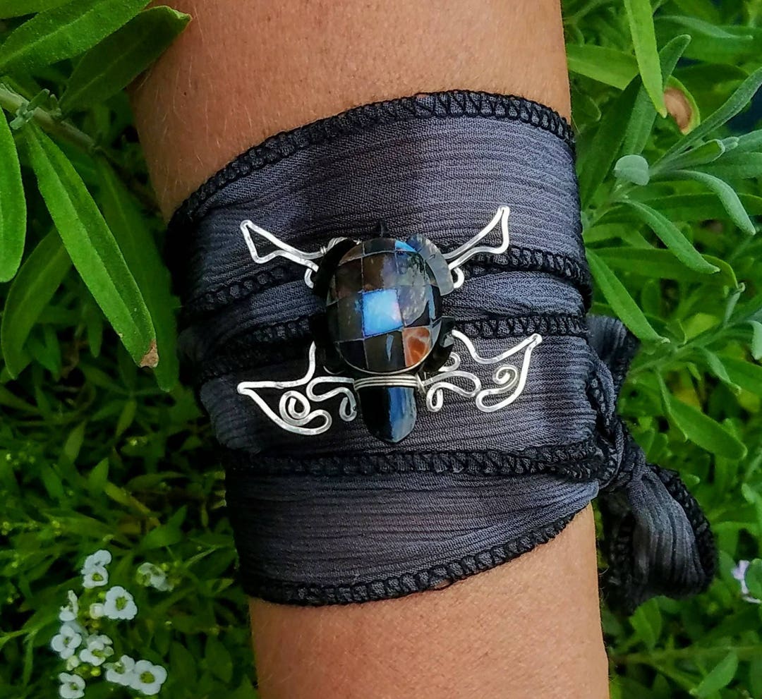 Mosaic Opal & Obsidian Turtle Pendant Bracelet Hybrid | Sterling Silver ...