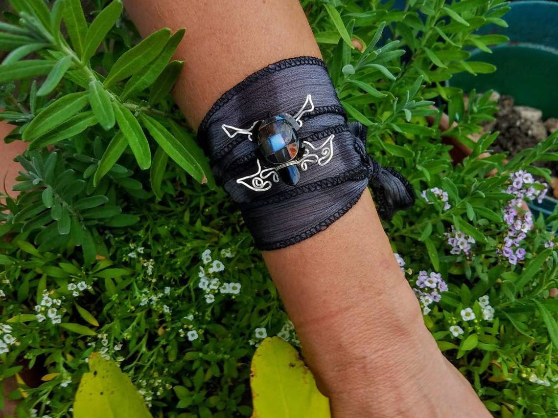 Mosaic Opal & Obsidian Turtle Pendant Bracelet Hybrid | Sterling Silver ...