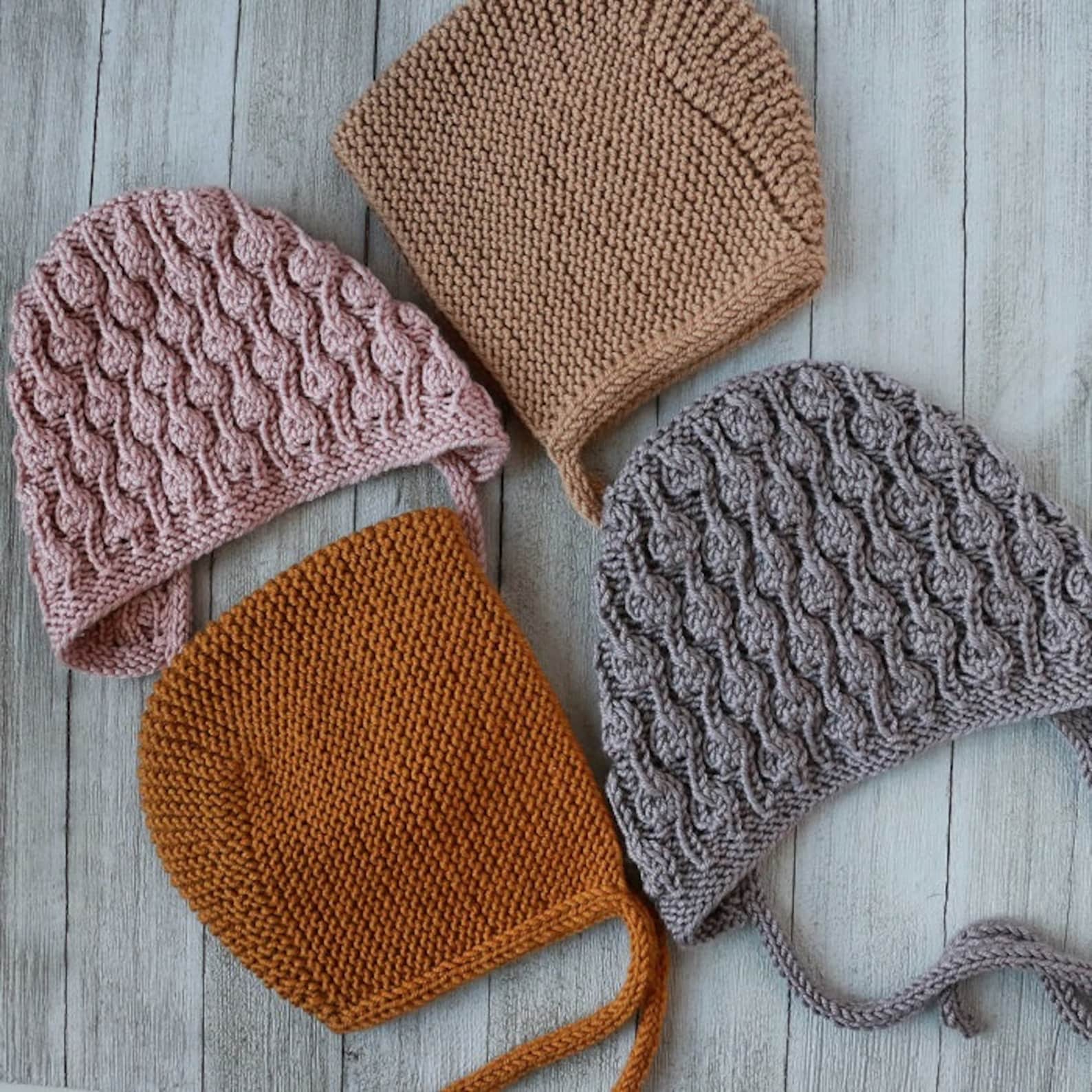 Pattern Baby Bonnet Knit Hat Pattern Knitting Patterns Knit - Etsy UK