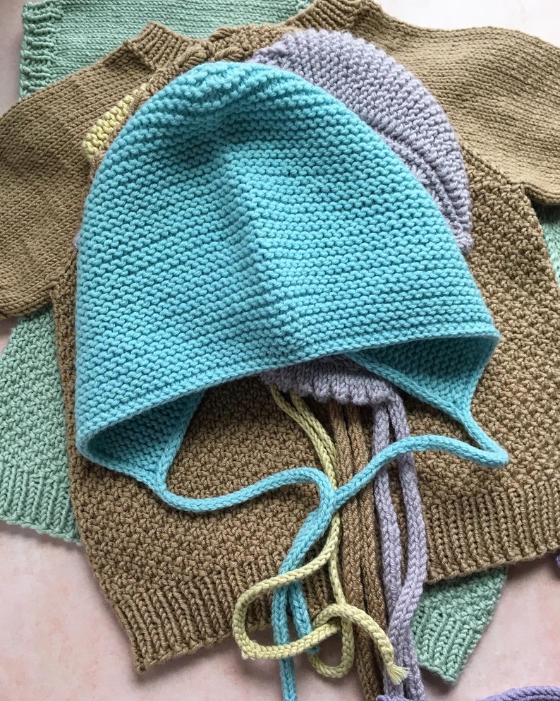 Pattern Baby Bonnet Knit Hat Pattern Knitting Patterns Knit | Etsy