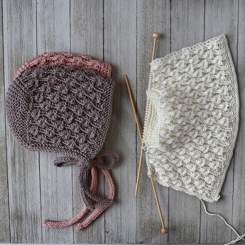Pattern Baby Bonnet Knit Hat Pattern Knitting Patterns Knit | Etsy