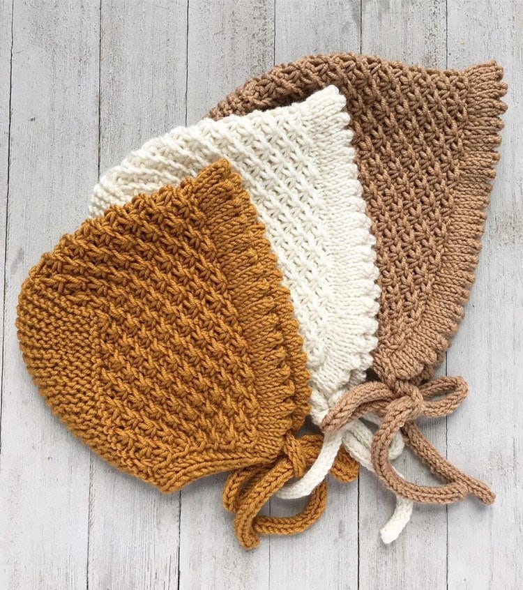 Pattern Baby Bonnet Knit Hat Pattern Knitting Patterns Knit - Etsy