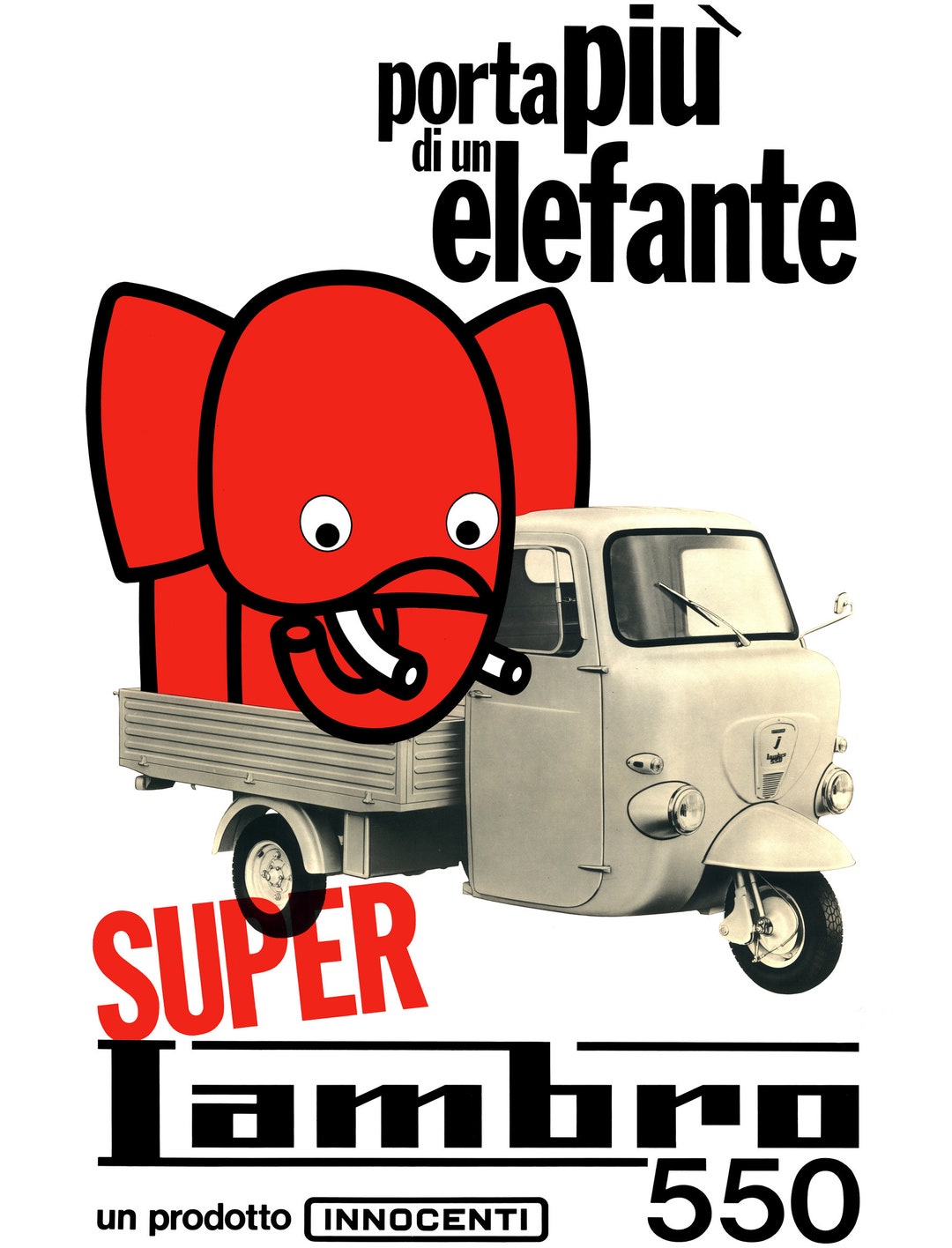 Large Classic Super Lambro 550 Elephant Sticker Advertisement Italian ...