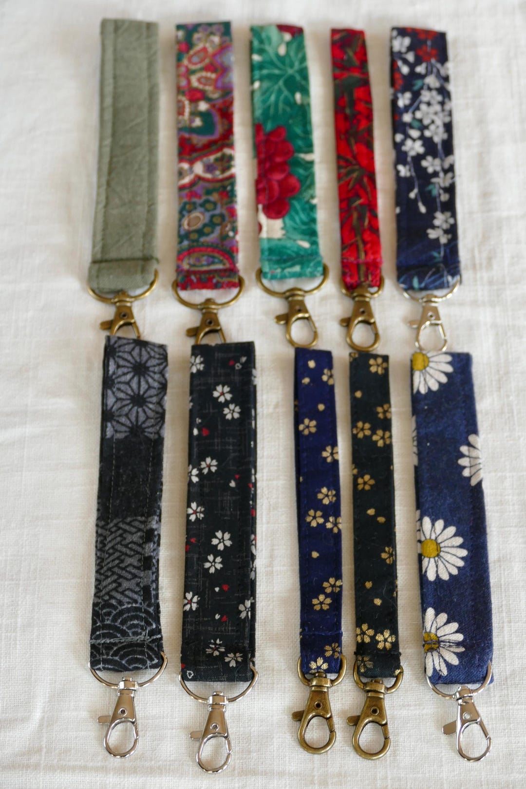 Japanese Fabric Key Fob Wristlet: Cotton Key Chain Lanyard - Etsy