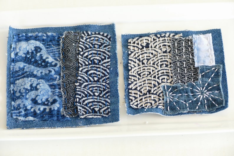 Handmade Boro Patch: Japanese Sashiko Denim Applique - Etsy