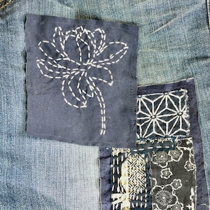 Boro Patch: Handmade Japanese Sashiko Linen Patch for Visible Mending ...