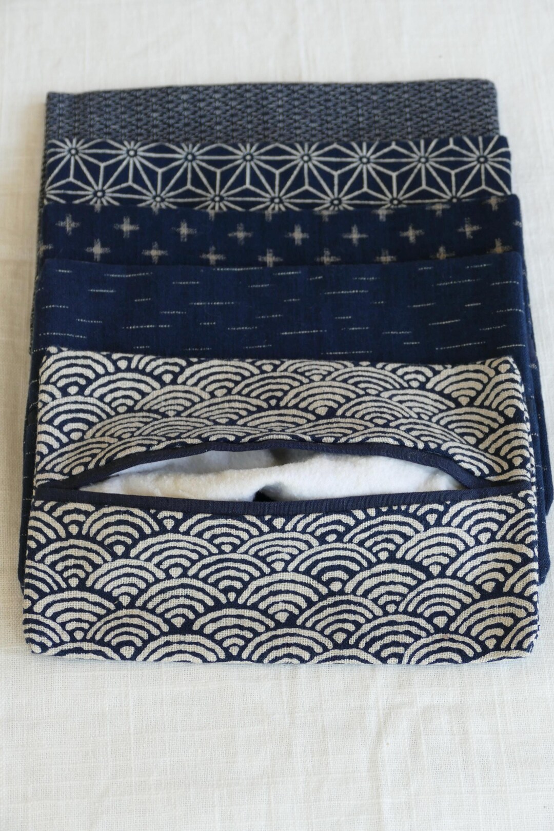 Japanese Fabric Tissue Holder: Indigo Cotton, Minimalist Decor - Etsy