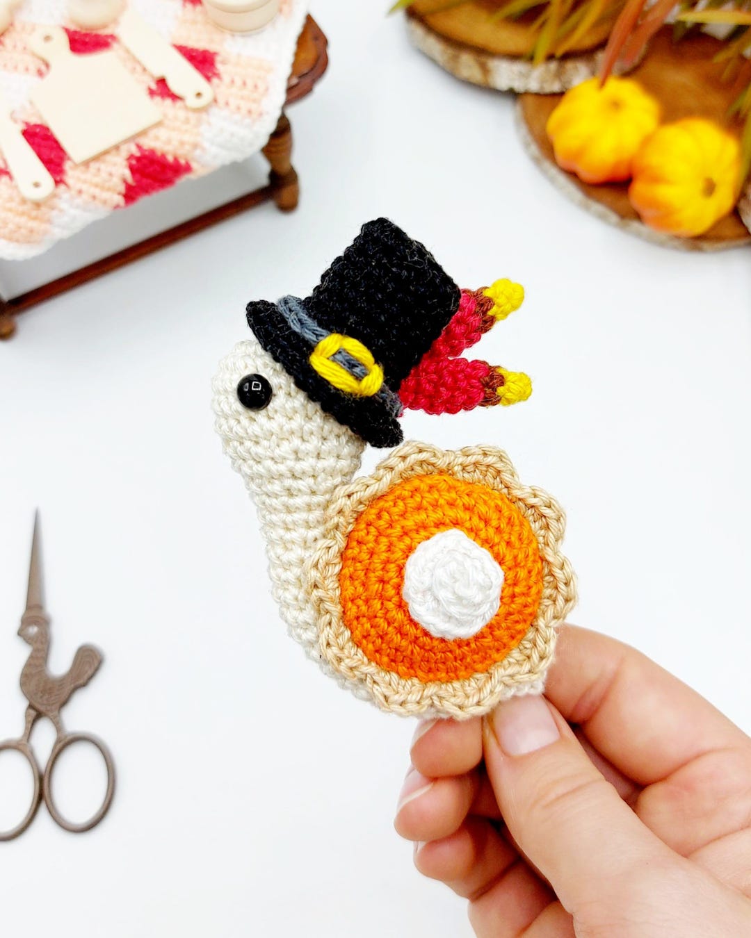 PATTERN: Thanksgiving Snail Crochet Pattern, Amigurumi Crochet Pattern ...