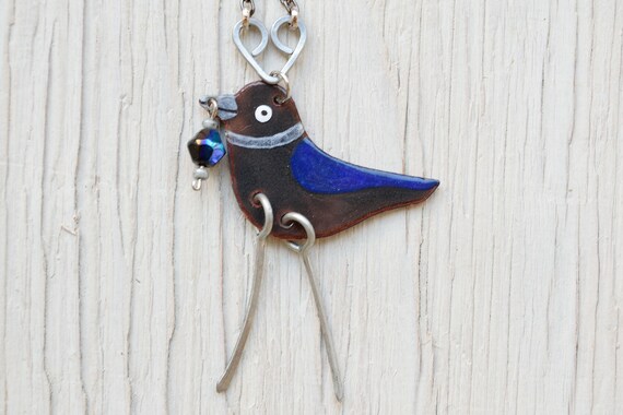 Jackdaw Bird Necklace Bird Pendant Jackdaw Pendant | Etsy