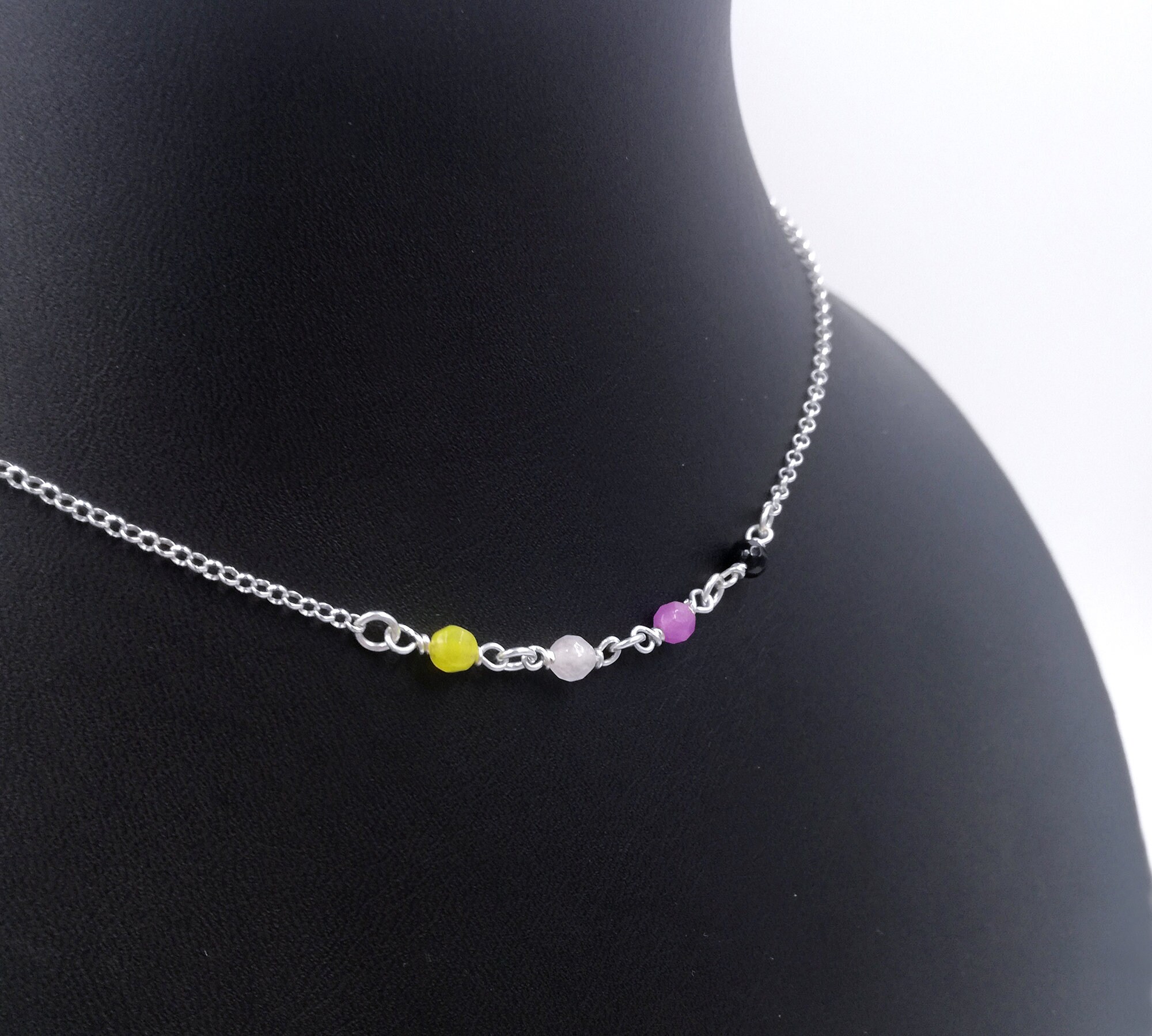 Nonbinary pride flag crystal jewellery set. LGBTQ necklace and | Etsy