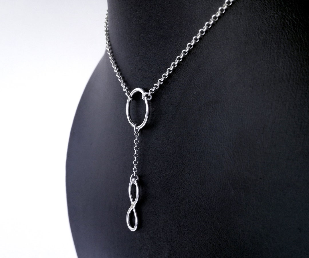 Sterling Silver Infinity Heart Lariat Necklace - Discreet Sub Day ...
