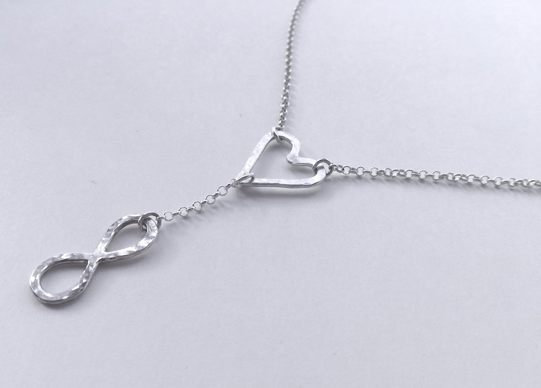 Sterling Silver Heart Infinity Necklace, Delicate Discreet Sub Day ...