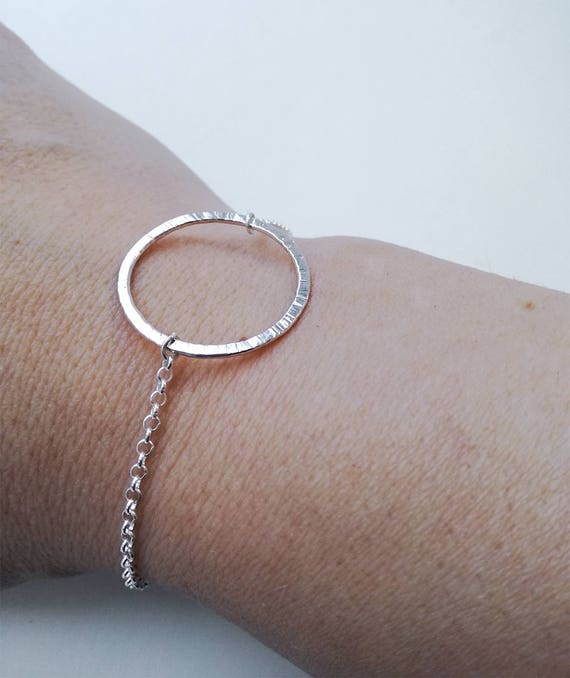 Delicate sterling silver o-ring bracelet. Discreet BDSM | Etsy