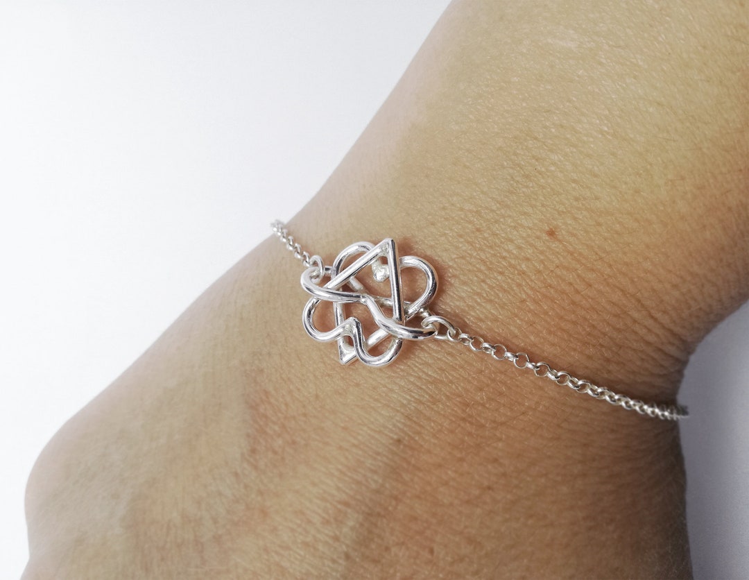 Poly Heart Bracelet. Sterling Silver. Discreet Polyamorous Symbol ...